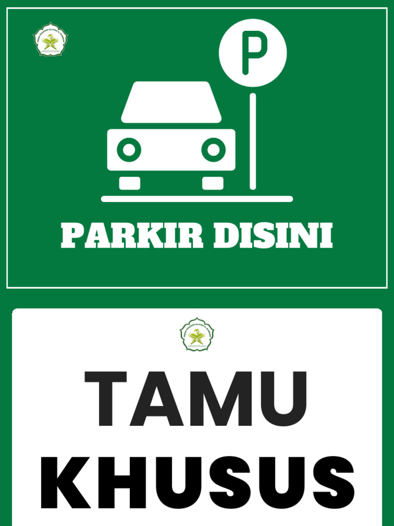 Hijau Putih Simpel Tanda Parkir Disini Yard Sign | PDF