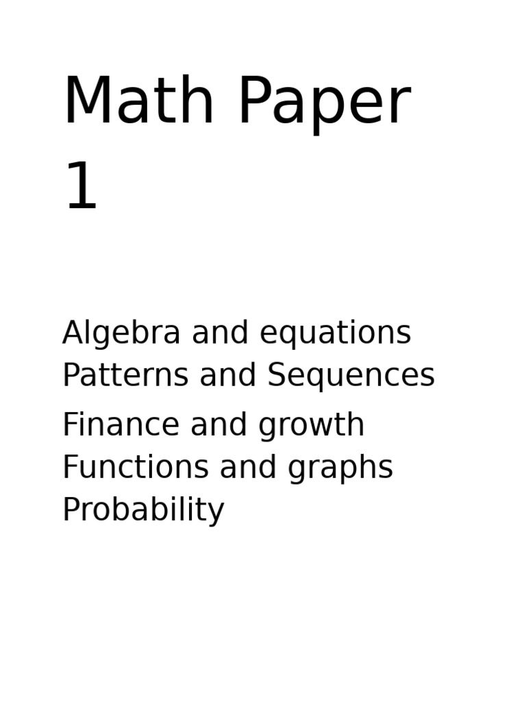 Math Paper 1 | PDF