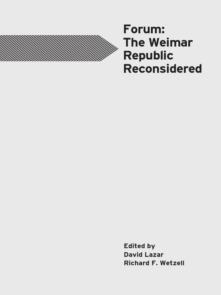 The Weimar Republic Reconsidered Introduction | PDF | Nazism | Weimar ...