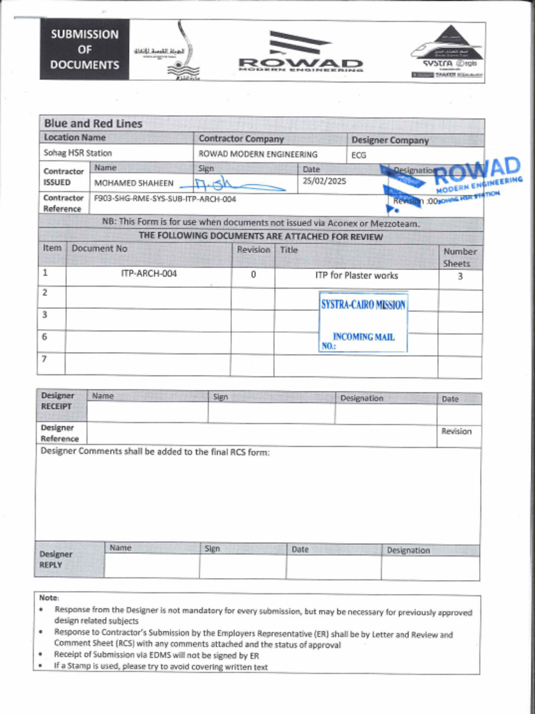 Inspection and Test Plan for Plaster Works | PDF | Specification ...