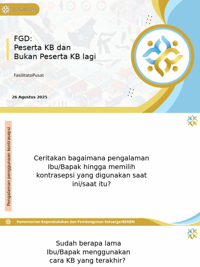 Slide Bantu FGD - Kelompok Yang Pernah Menggunakan KB | PDF