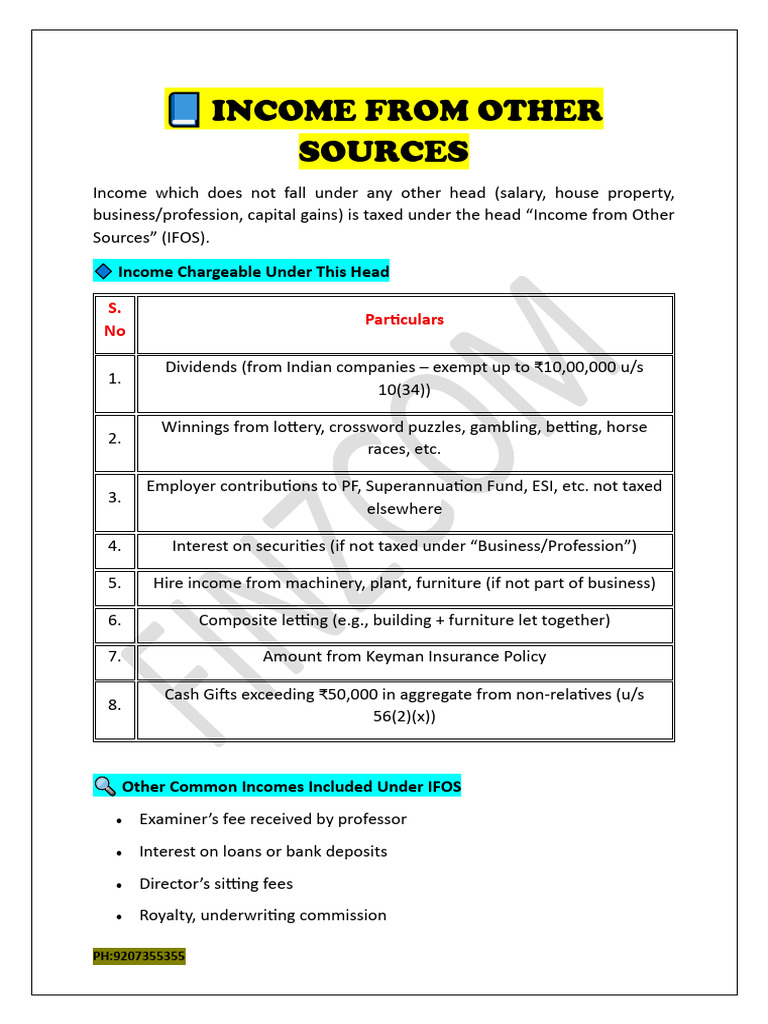 ? Income From Other Sources | PDF | Taxes | Securities (Finance)
