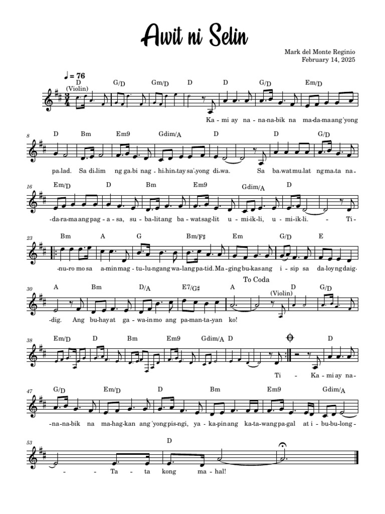 14 - Awit Ni Selin | PDF