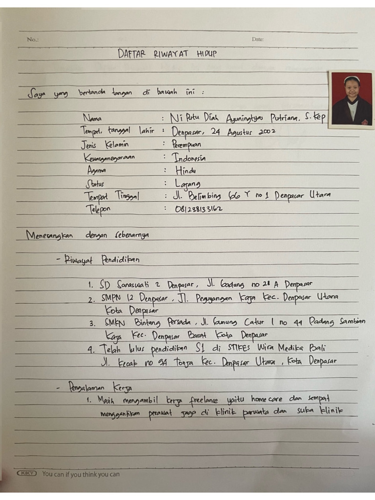 CV Kerja Diah - Neww | PDF