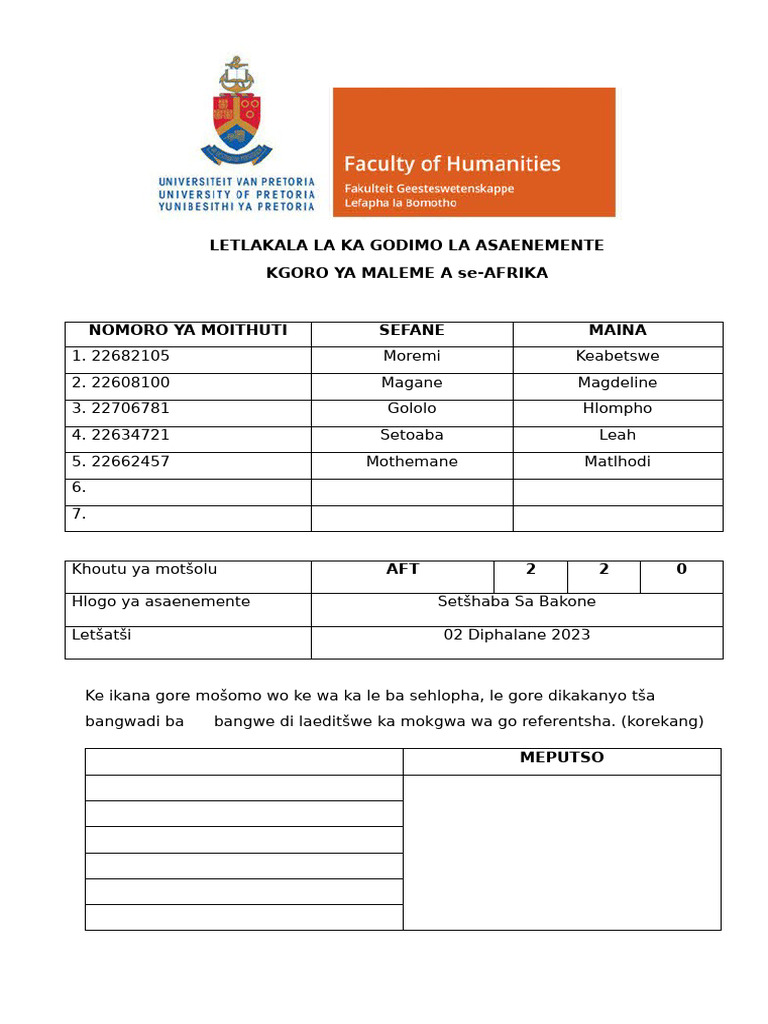 Setshaba Sa Bakone | PDF