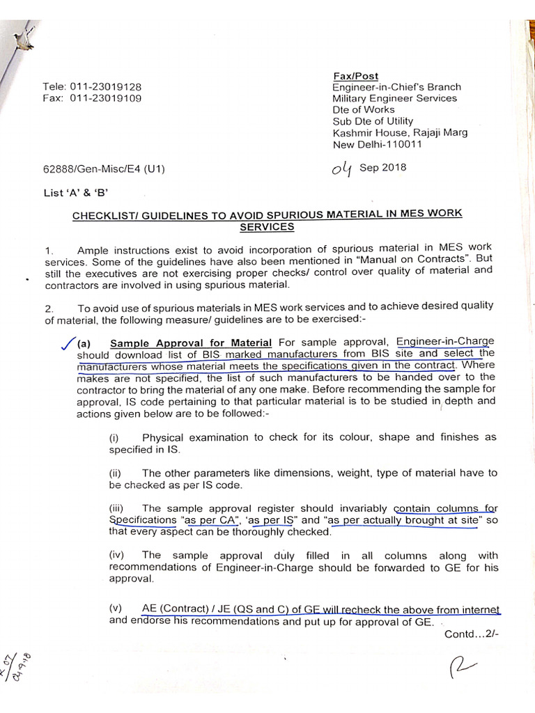 Guidelines For Checking of Spurious Material and Purchase Voucher | PDF