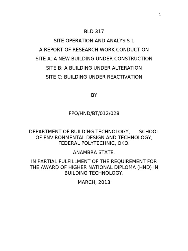 Site Operation and Analysis 1 | PDF | Concrete