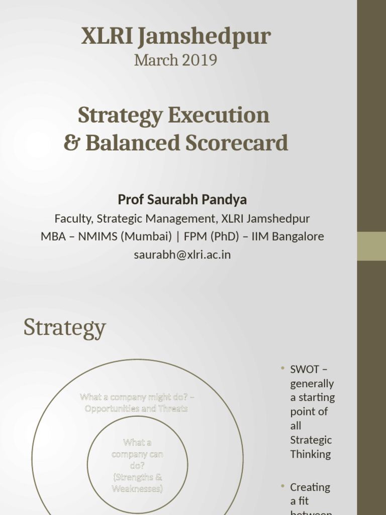 Balanced Scorecard Execution Strategies | PDF | Strategic Management ...