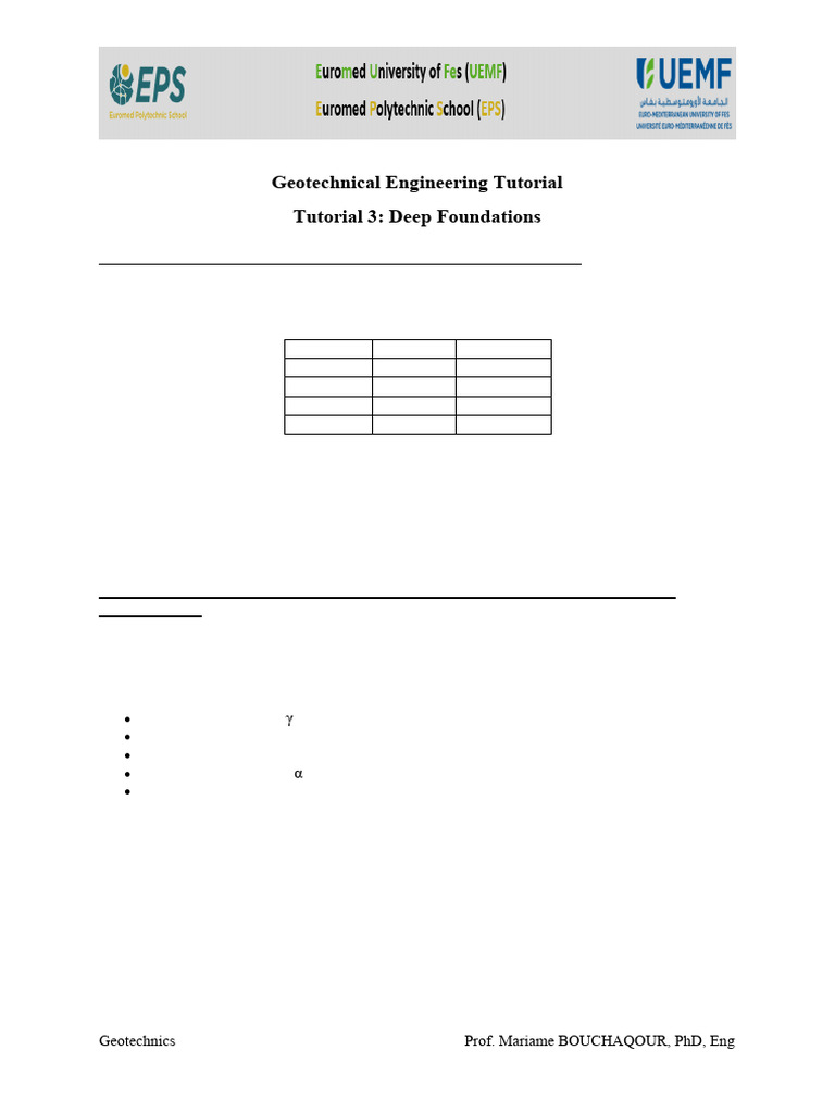 Geotechnical Engineering Tutorial 3 | PDF
