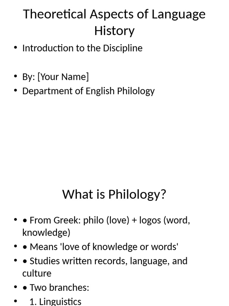 Understanding Language History and Philology | PDF | Linguistics ...