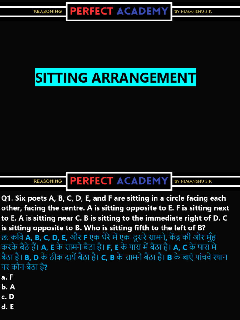 Sitting Arrangement | PDF