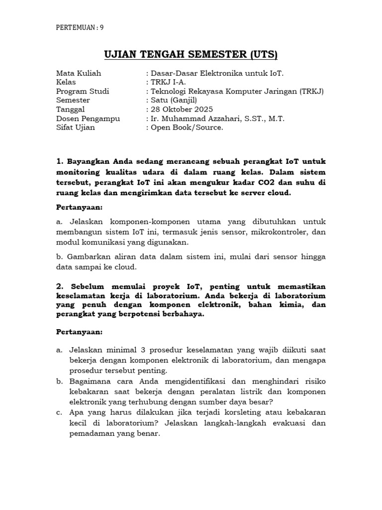 Pertemuan 9 - UTS | PDF