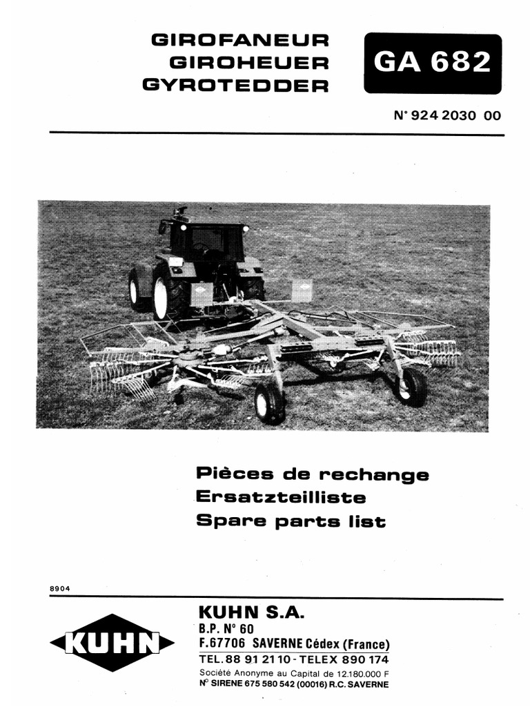 Ga 682 Varaosakirja | PDF