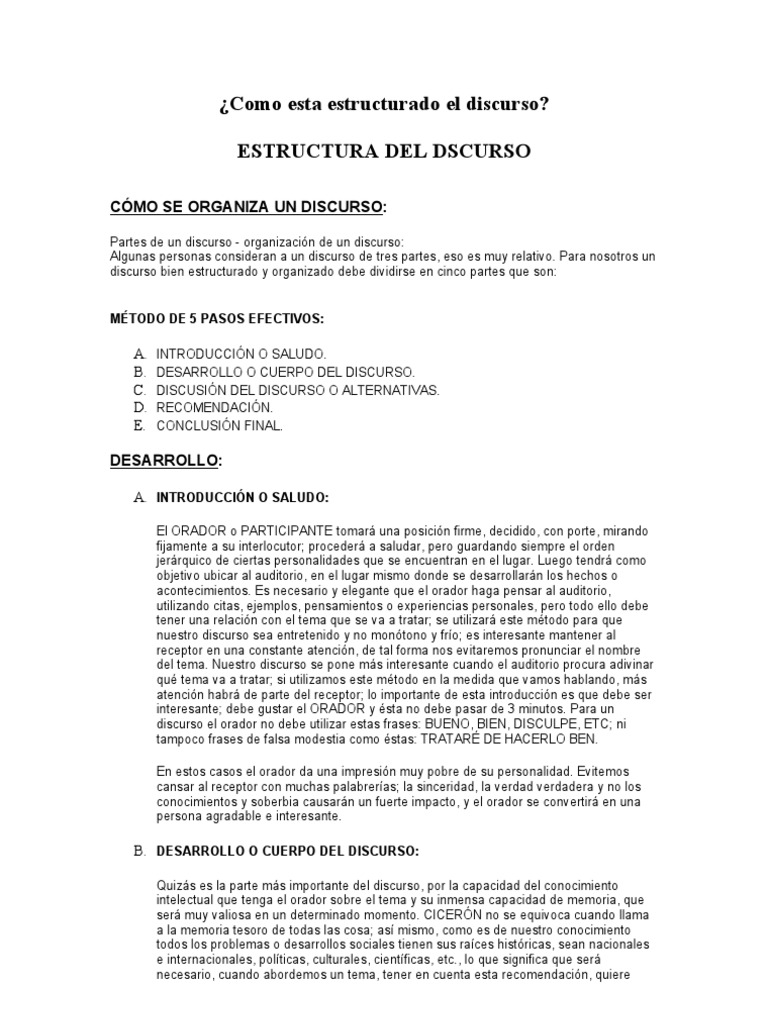 Estructura Del Discurso