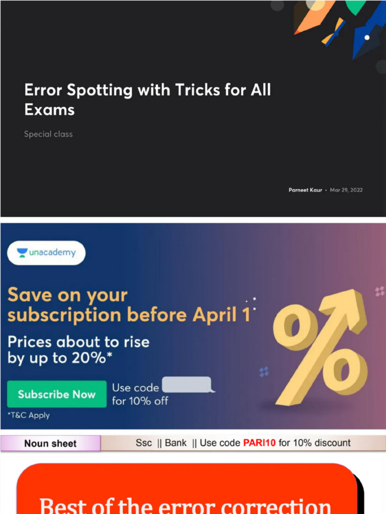 Error Spotting With Tricks For All Exams No Anno | PDF