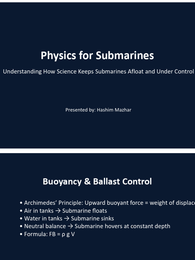 Physics For Submarines Presentation | PDF