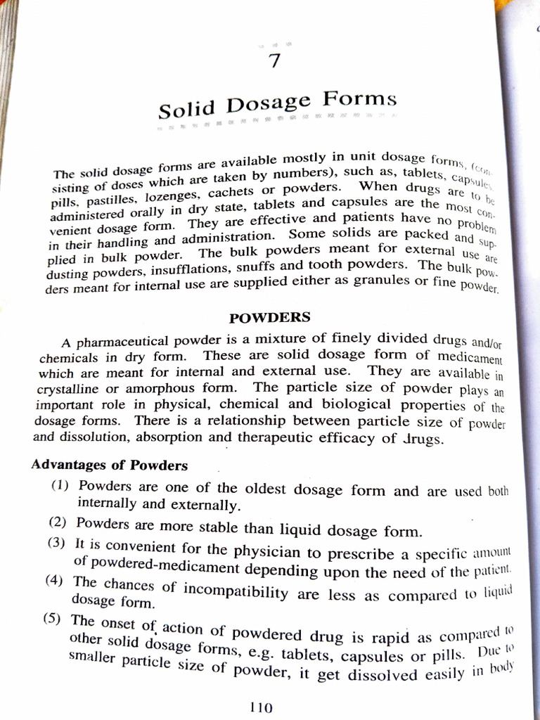 Powder, Solid Dosage Forms | PDF