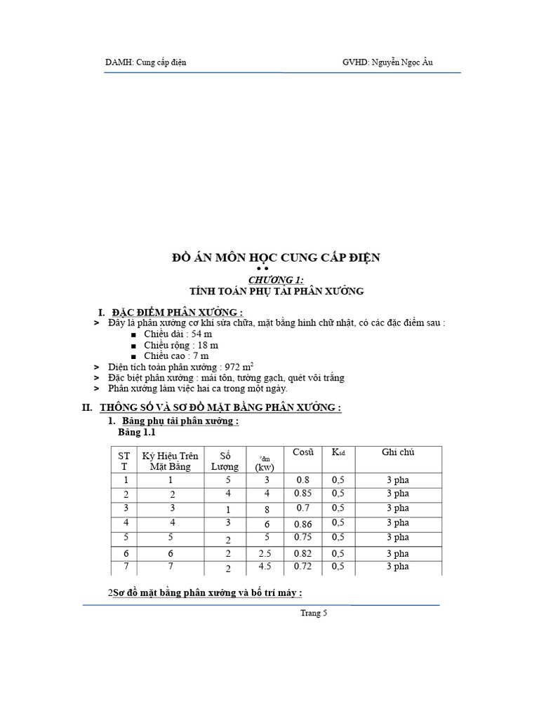 Do An Mon Hoc Cung Cap Dien Truong Dai Hoc Dien Luc | PDF