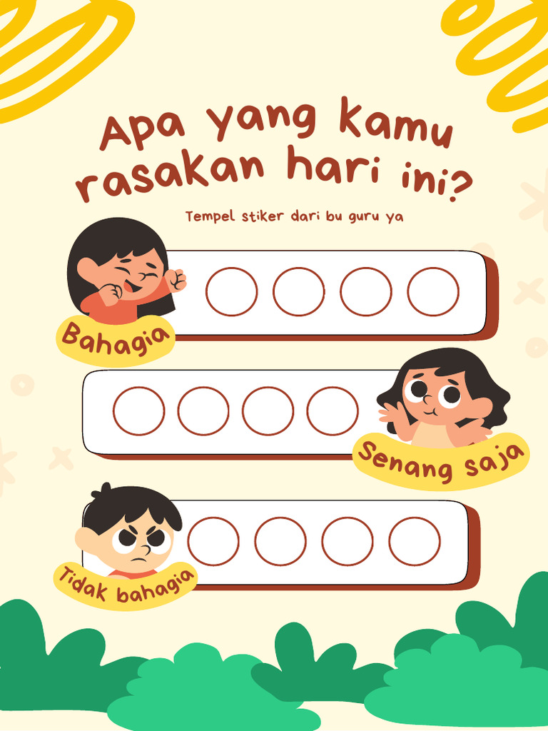 Krem Hijau Ilustratif Modern Perasaan Siswa Poster Vertikal | PDF