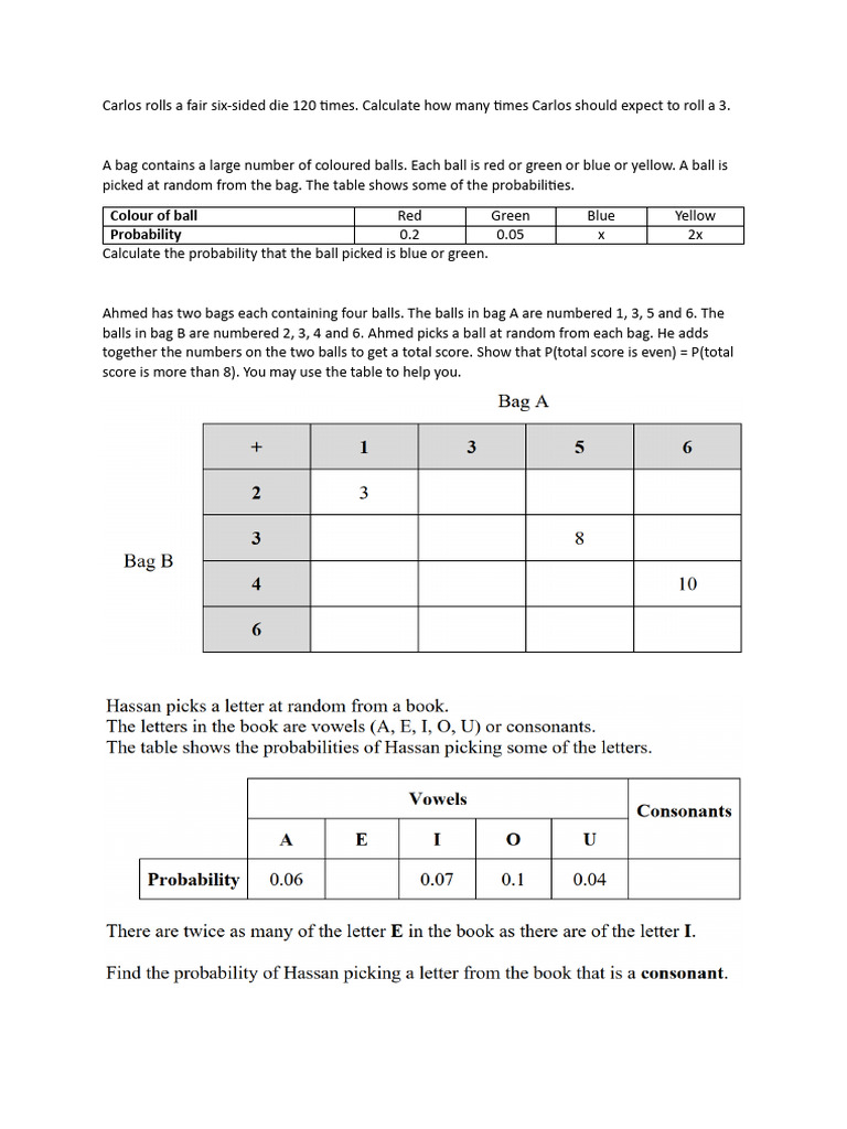 Compilation of Probability Questions | PDF