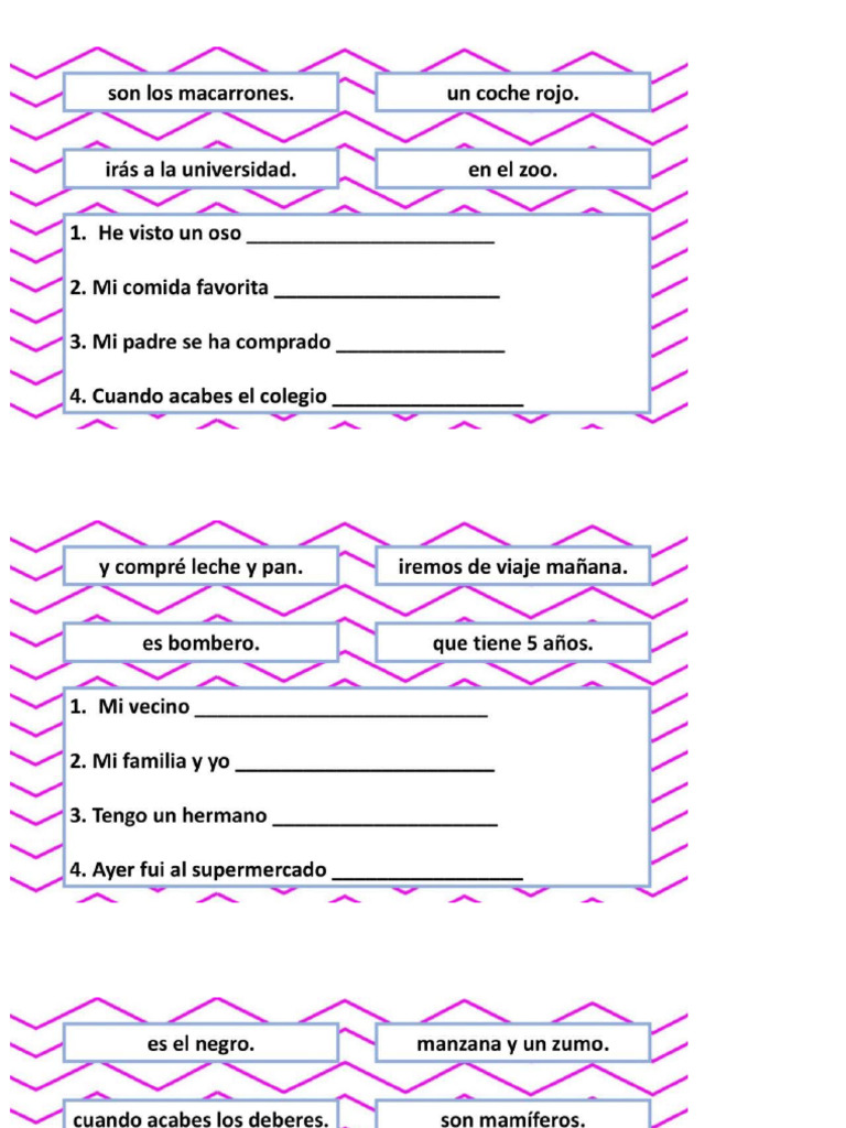 Completa La Oración | PDF