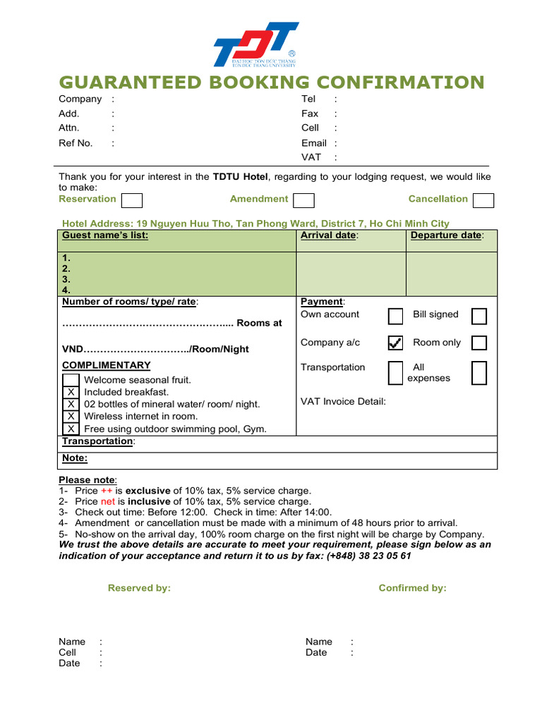 Booking Confirmation | PDF