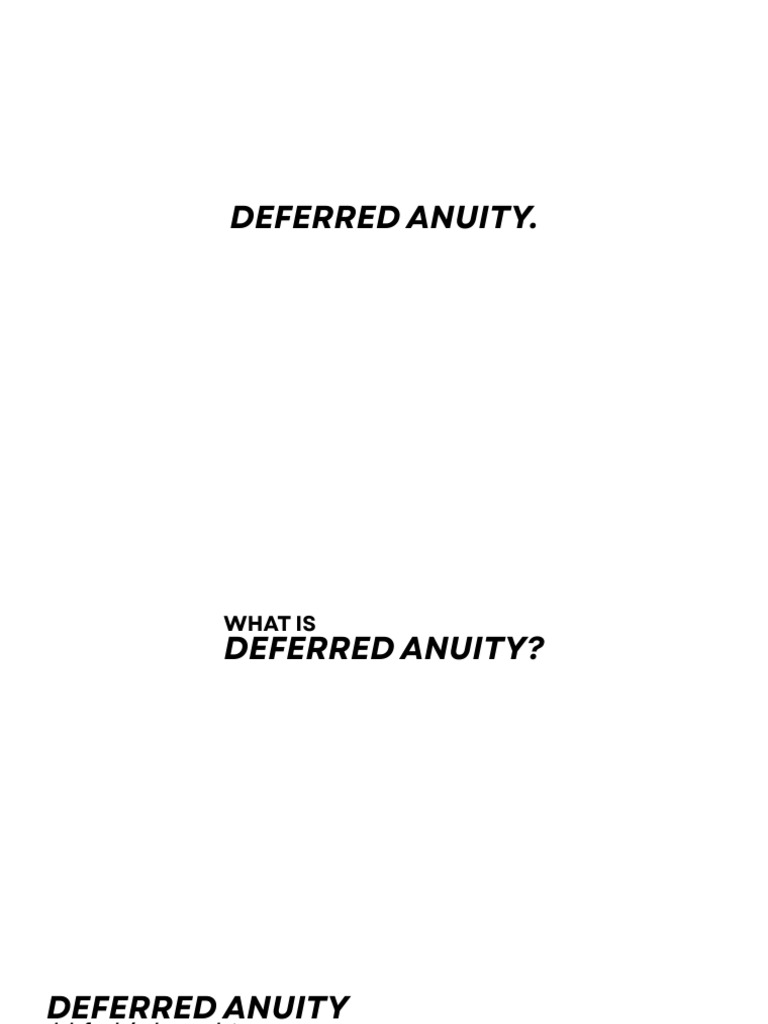 Defered Anuity | PDF