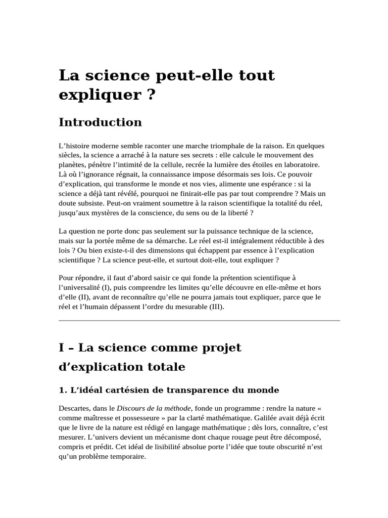 La Science Peut-Elle Tout Expliquer | PDF | Science | Vérité