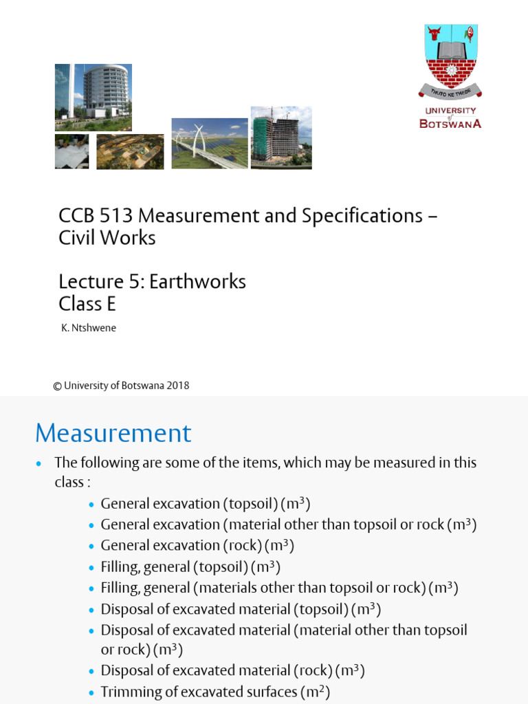 Lecture 5 - Earthworks 050918 | PDF | Soil Science | Natural Materials