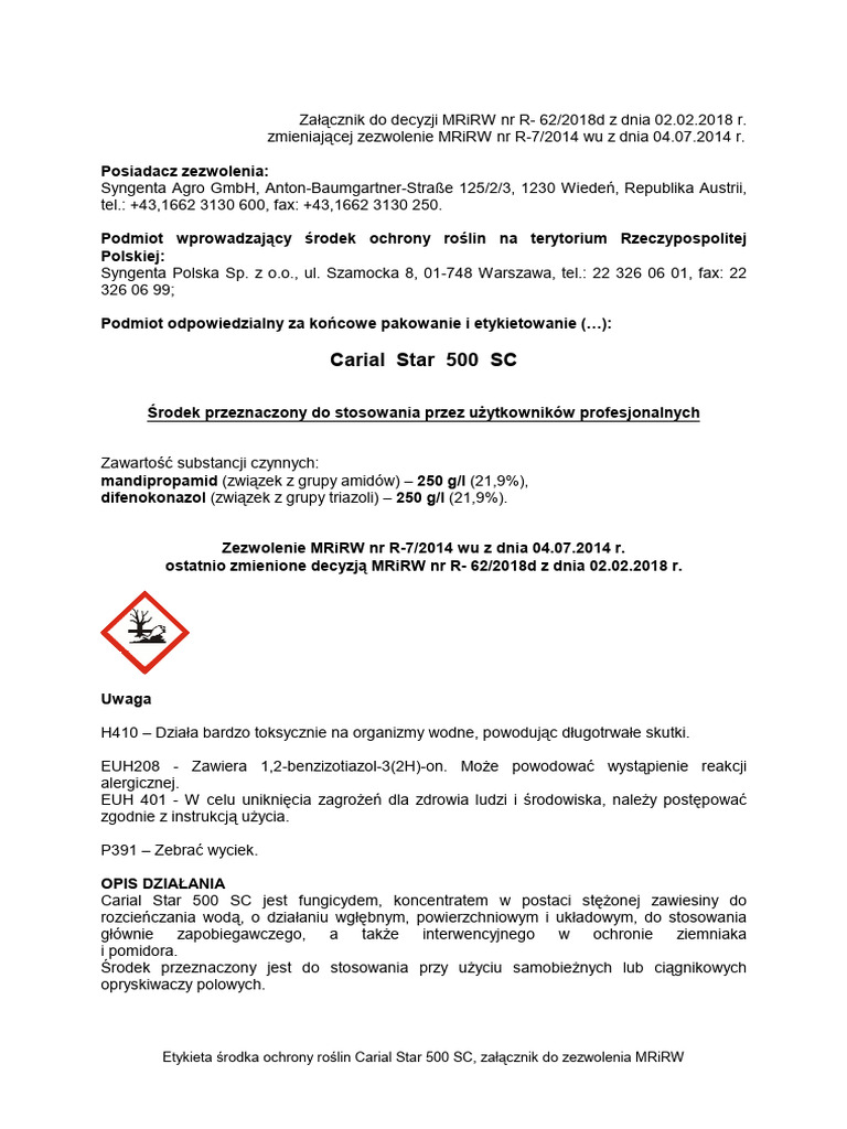 Carial Star 500 SC2 | PDF