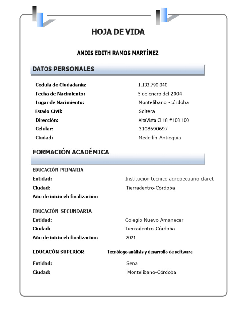 HV Edith Ramos | PDF | Informática | Ingeniería de software