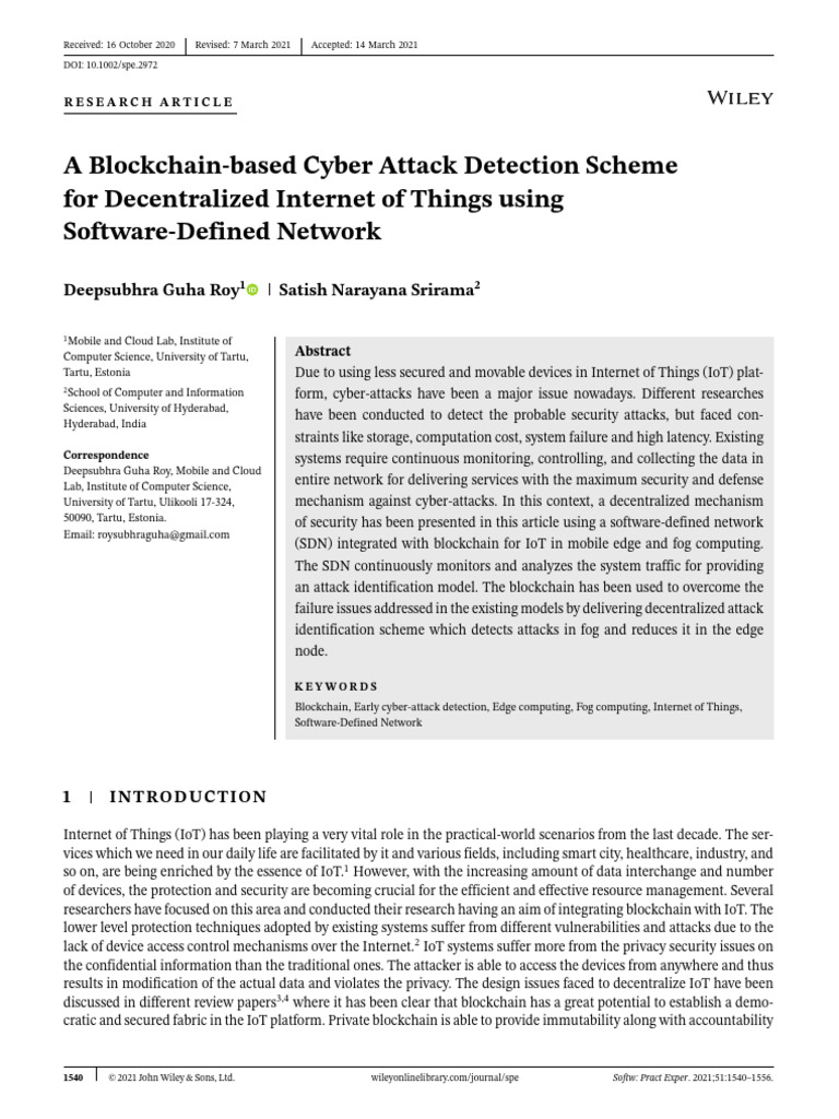 Blockchain Cyber Attack Detection in IoT | PDF | Internet Of Things ...