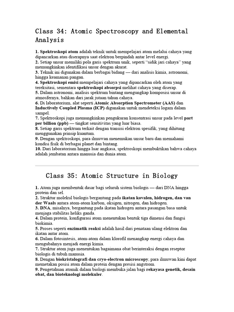 ClassNote - Atomic Spectroscopy | PDF