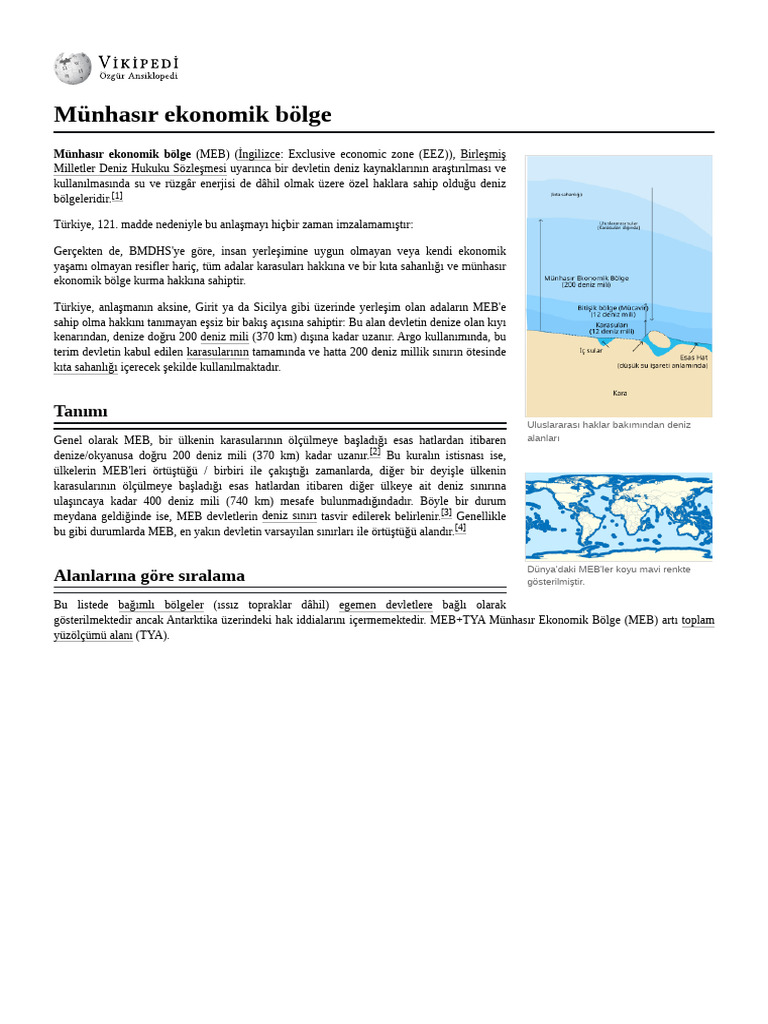 Münhasır Ekonomik Bölge | PDF