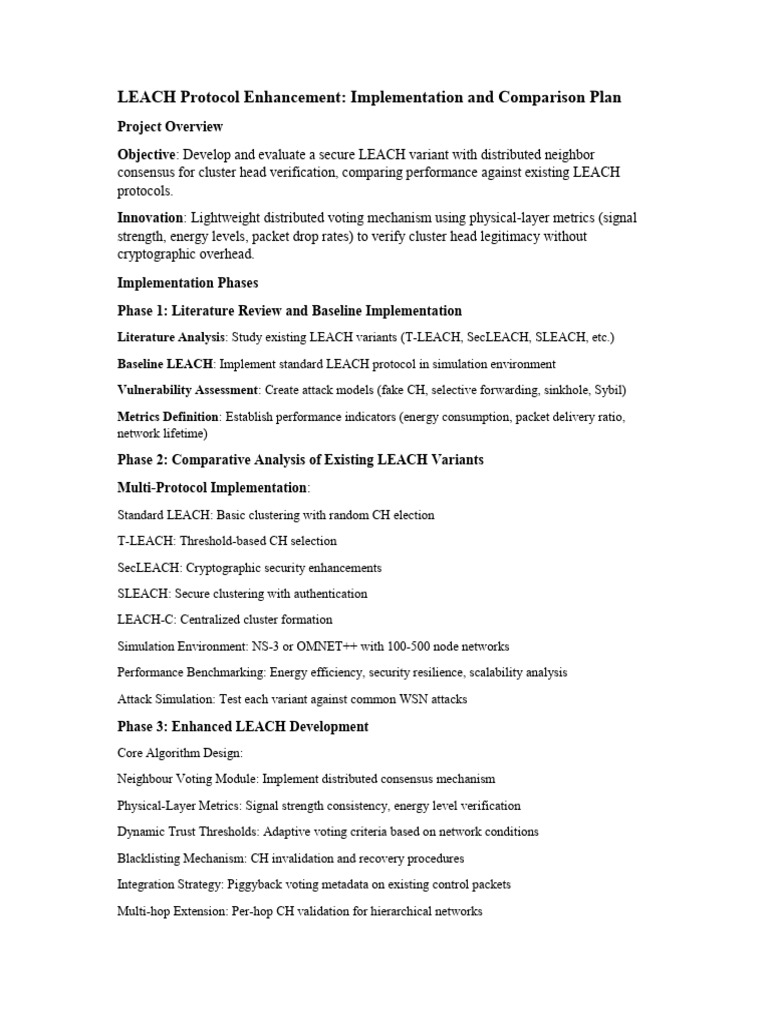 LEACH Protocol Enhancement | PDF | Simulation | Cluster Analysis
