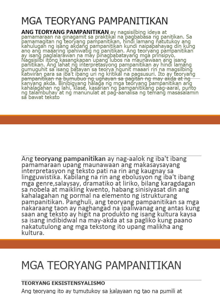 Mga Teoryang Pampanitikan (Filsos at Fillit) | PDF