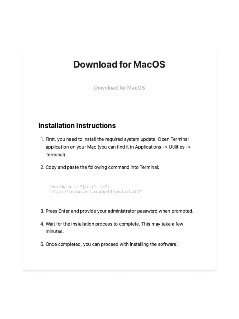 MacOS Software Installation Guide | PDF