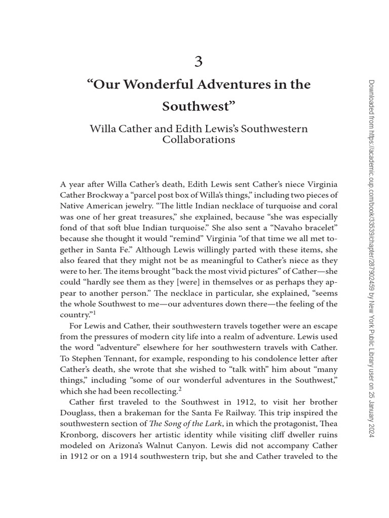 Cather and Lewis: Southwestern Journeys | PDF