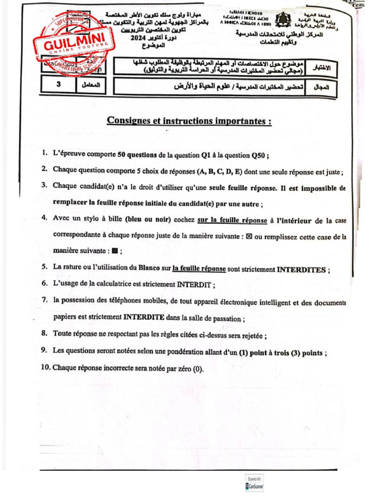 GuilMini Prep de Labo SVT 2024 | PDF