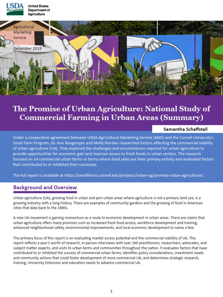 The Promise of Urban Agriculture: National Study of Commercial Farming ...
