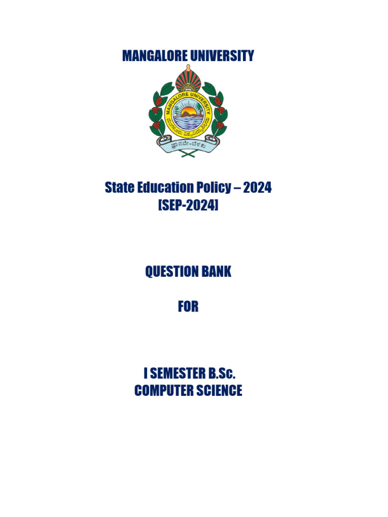 Sep I Sem BSC CS Question Bank Final | PDF | Computer Program | Programming