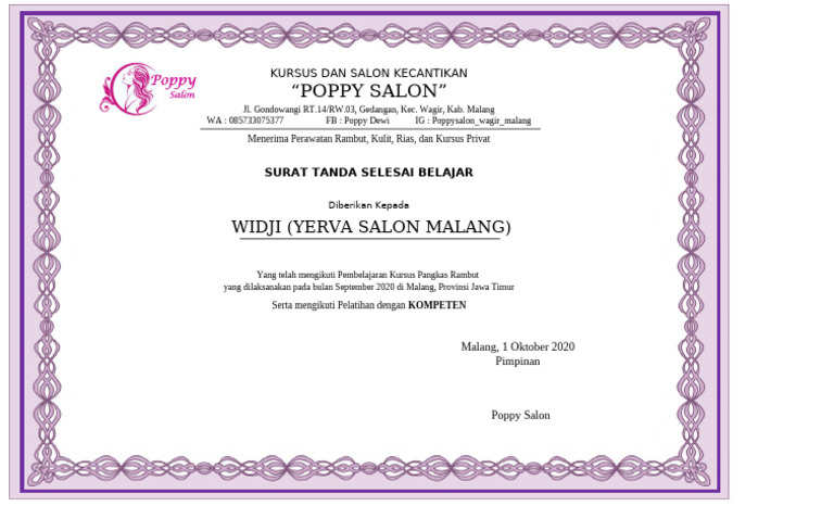 Sertifikat Kursus 2 | PDF