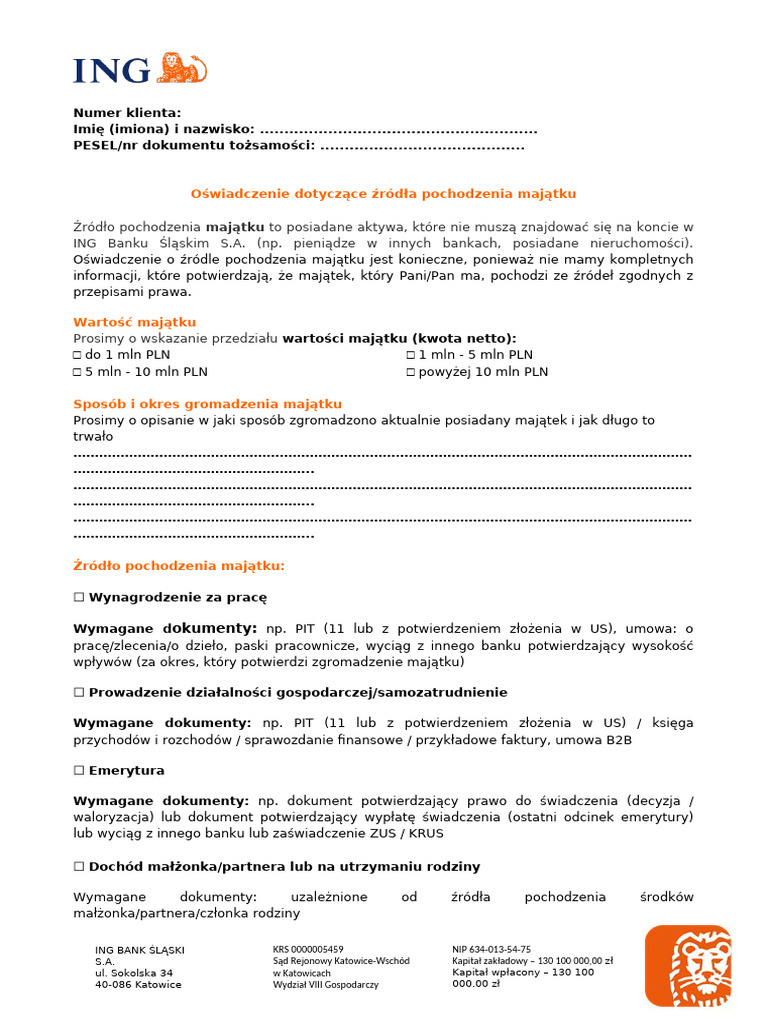 Załącznik 11. Oświadczenie o Źródle Pochodzenia Majątku UBO (3) | PDF