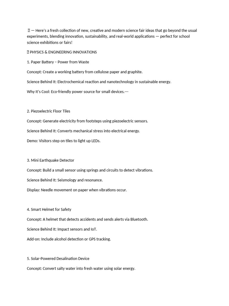 Innovative Science Fair Projects | PDF | Water | Holography