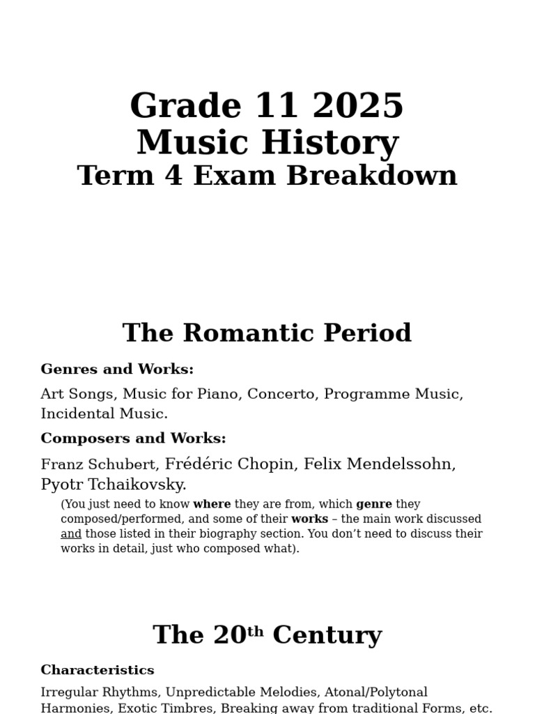 GR 11 Music - T4 Exam Breakdown | PDF | Jazz | Performing Arts