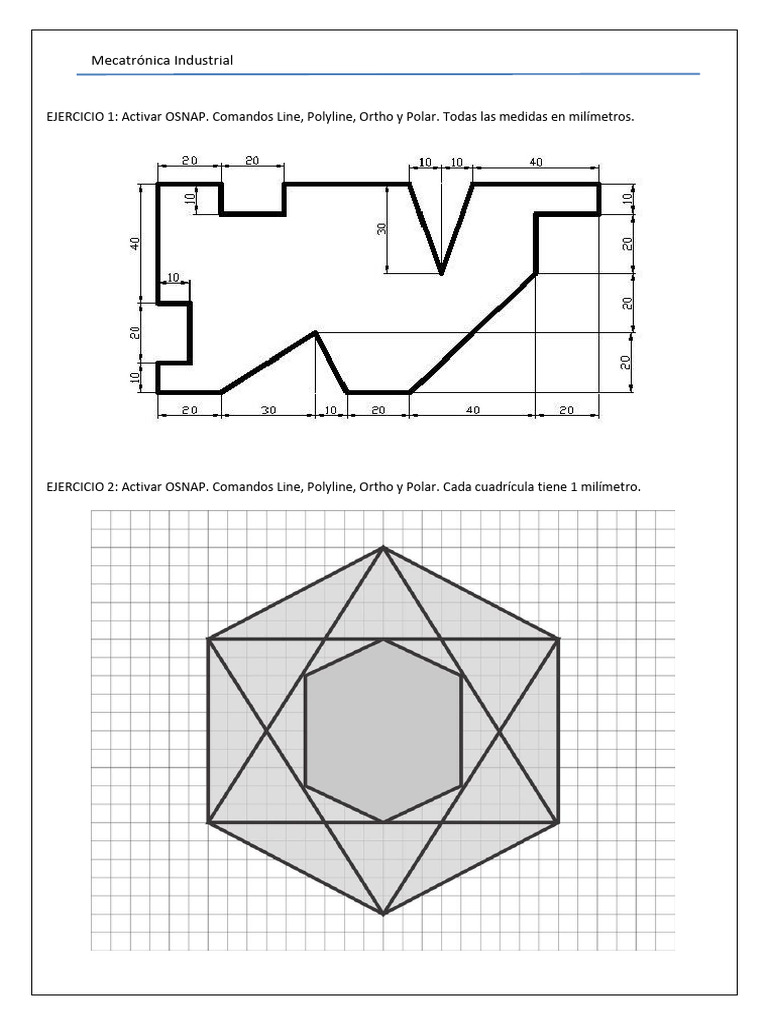 Separata de Ejercicios AutoCAD | PDF