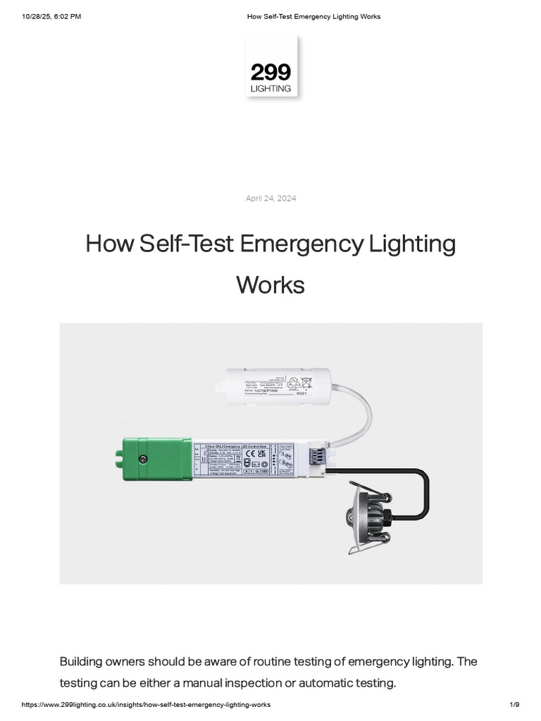 Self-Test Emergency Lighting Explained | PDF | Lighting | Emergency