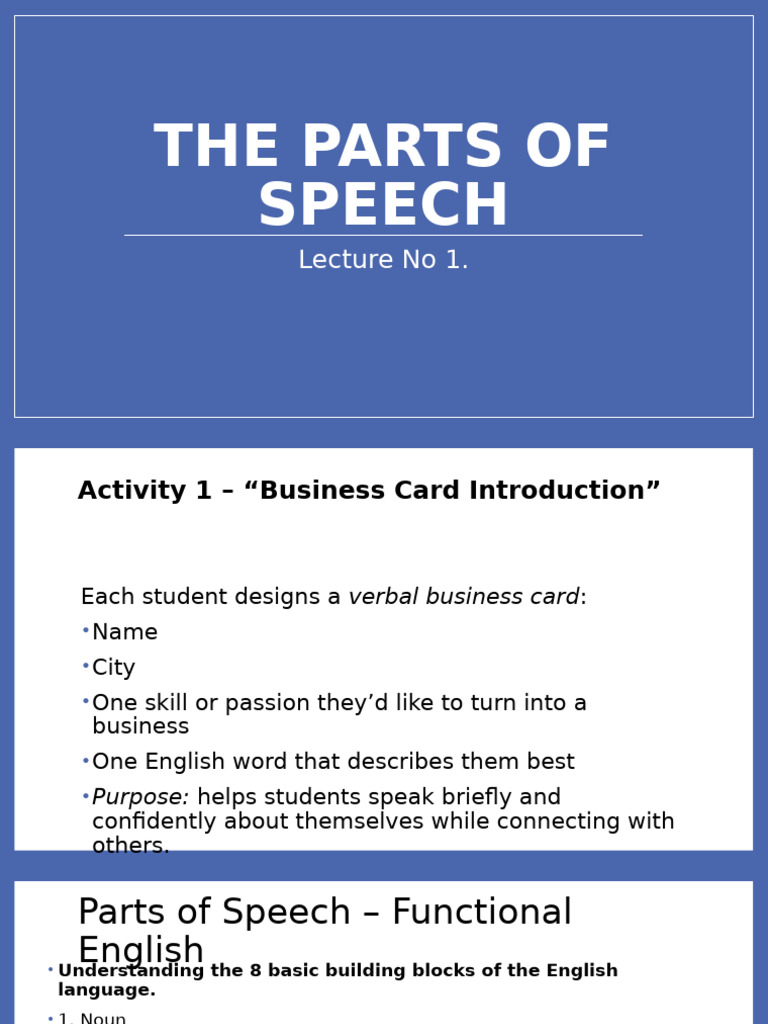 Understanding Parts of Speech | PDF | Noun | Part Of Speech