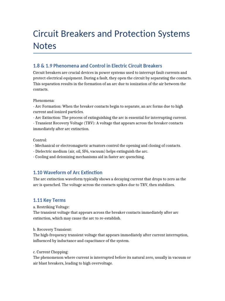 Circuit Breaker Operation and Protection | PDF | Fuse (Electrical ...