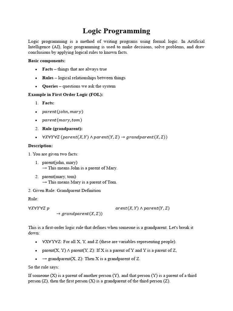 Lecture - 31-Logic Programming | PDF | Logic | Theoretical Computer Science